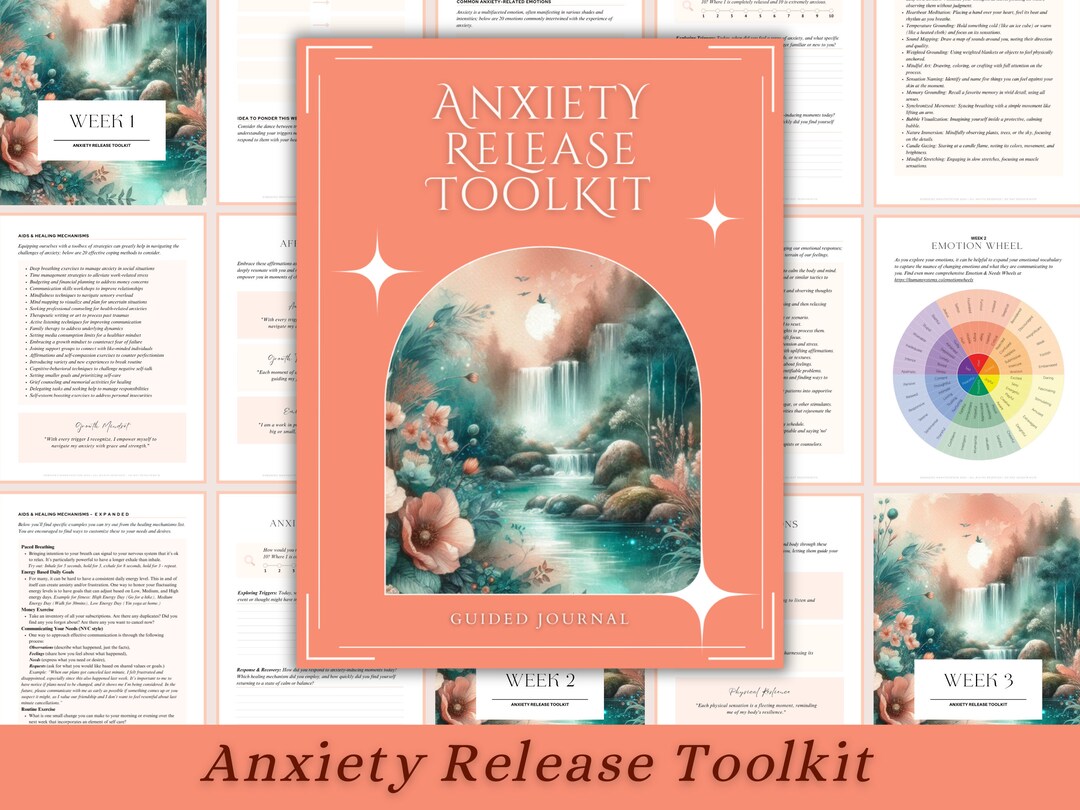 Anxiety Release Toolkit | CBT | Therapy Workbook | Mental Health Guided ...
