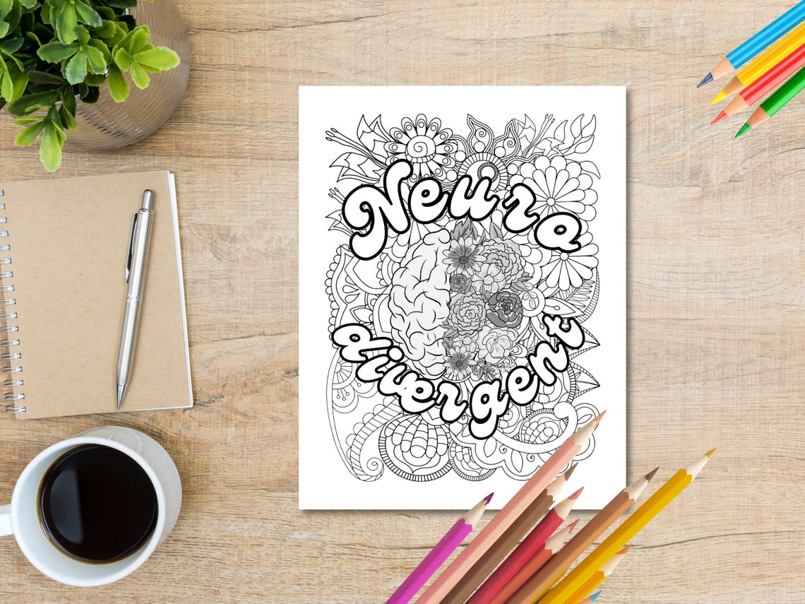 Neurospicy Coloring Pages ADHD, Autism, Neurodivergent Neuro Affirming ...
