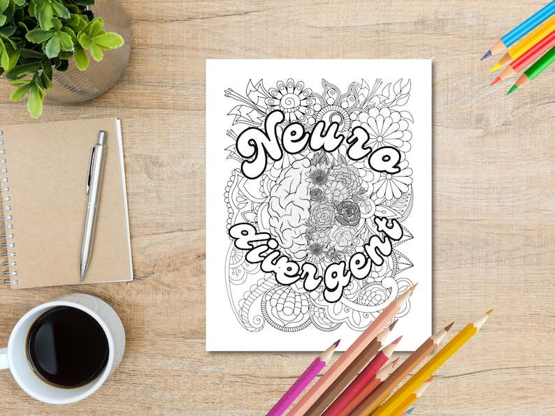 Neurospicy Affirming Coloring Pages | Neurodiversity Art (PDF Download ...