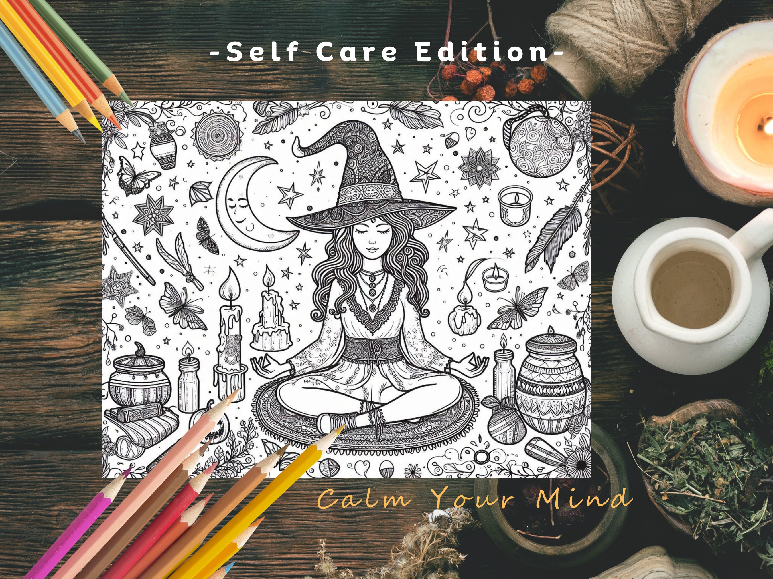 Halloween Self Care Coloring Pages | Printable Coloring Pages | Witches ...