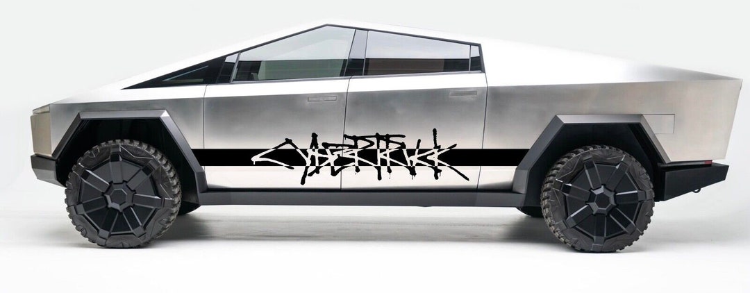 Tesla Cybertruck 2023-current Stripe Graffiti Logo Side Panel - Etsy
