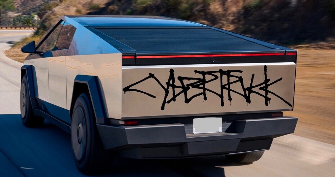 Tesla Cybertruck 2023-current Stripe Graffiti Logo Rear Bed - Etsy