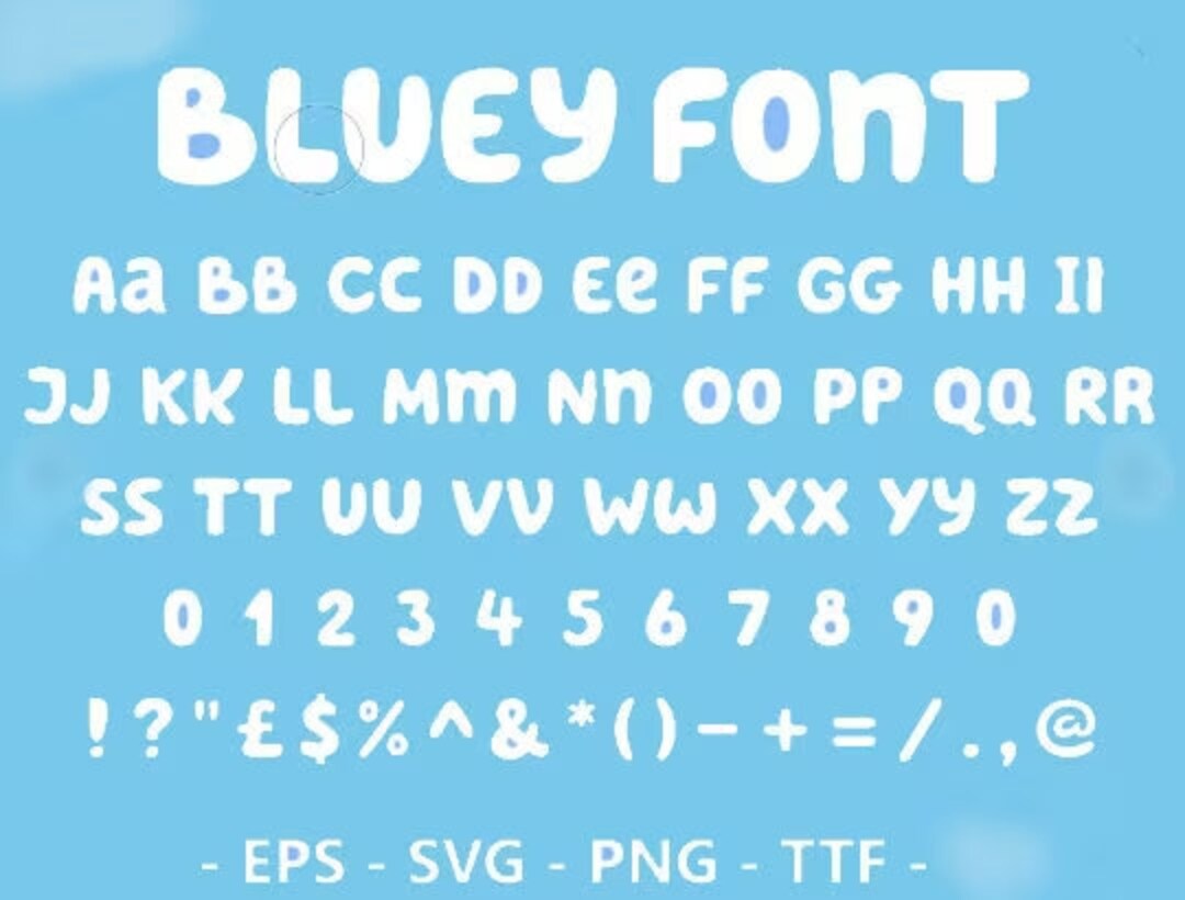 Bluey Font Bluey SVG Kids Font Digital Font Download Canva - Etsy