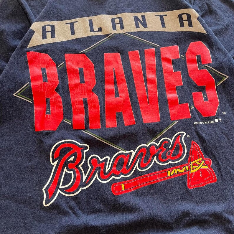 Vintage 90s Atlanta Braves Navy Blue MLB Baseball Shirt - Etsy