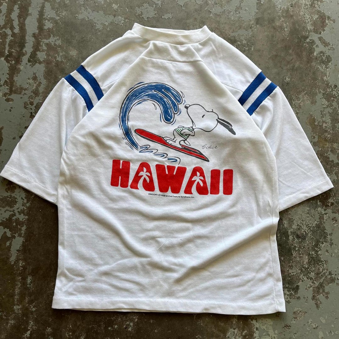 Vintage 70s Snoopy Cartoon Hawaii Surfing Ocean Shirt - Etsy