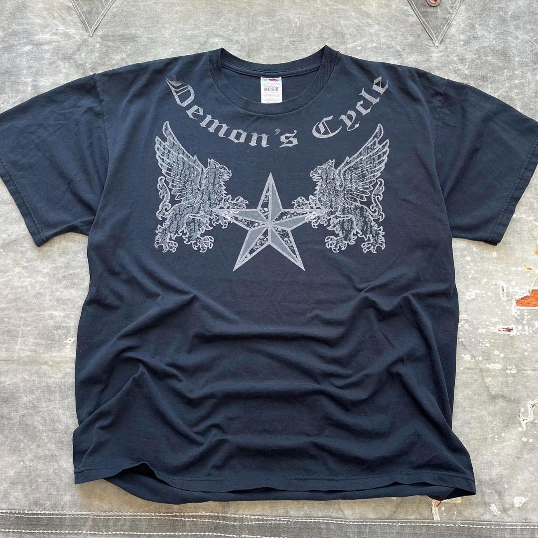 Vintage Y2K Demons Cycle Affliction Style Grunge Shirt - Etsy