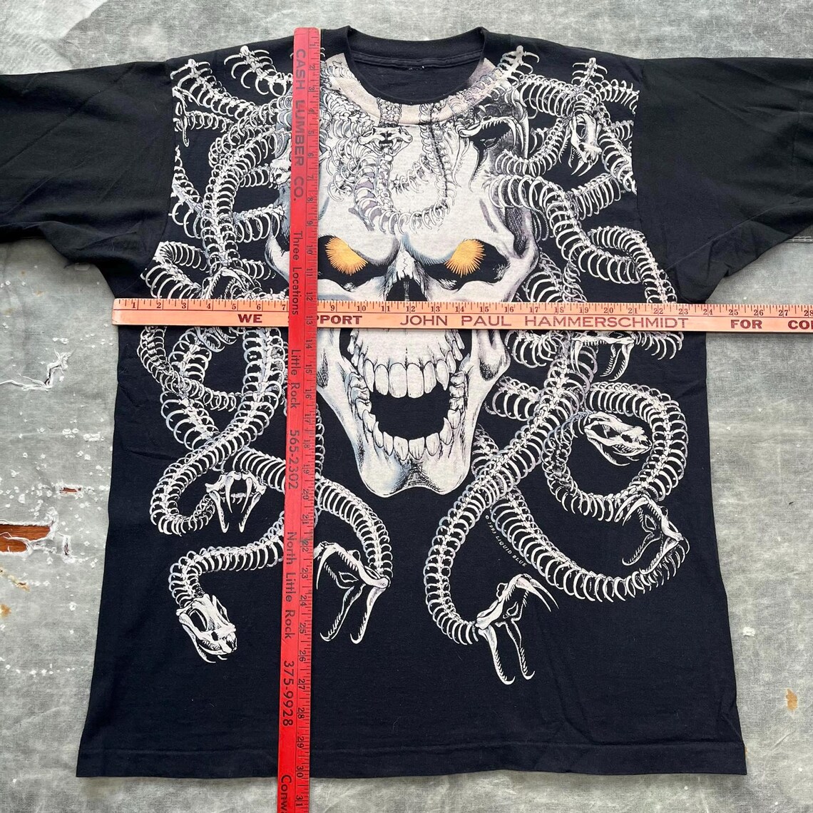 Vintage Liquid Blue Medusa Snake Skeleton Skull AOP Shirt - Etsy