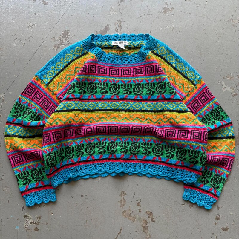 90s Colorful Sweater - Etsy