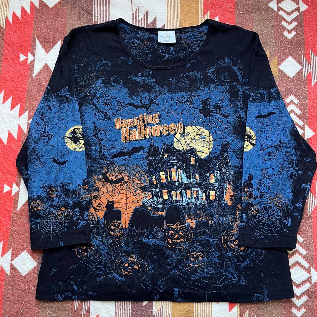 Vintage Y2K Haunting Halloween Affliction Spiders Bats Shirt - Etsy