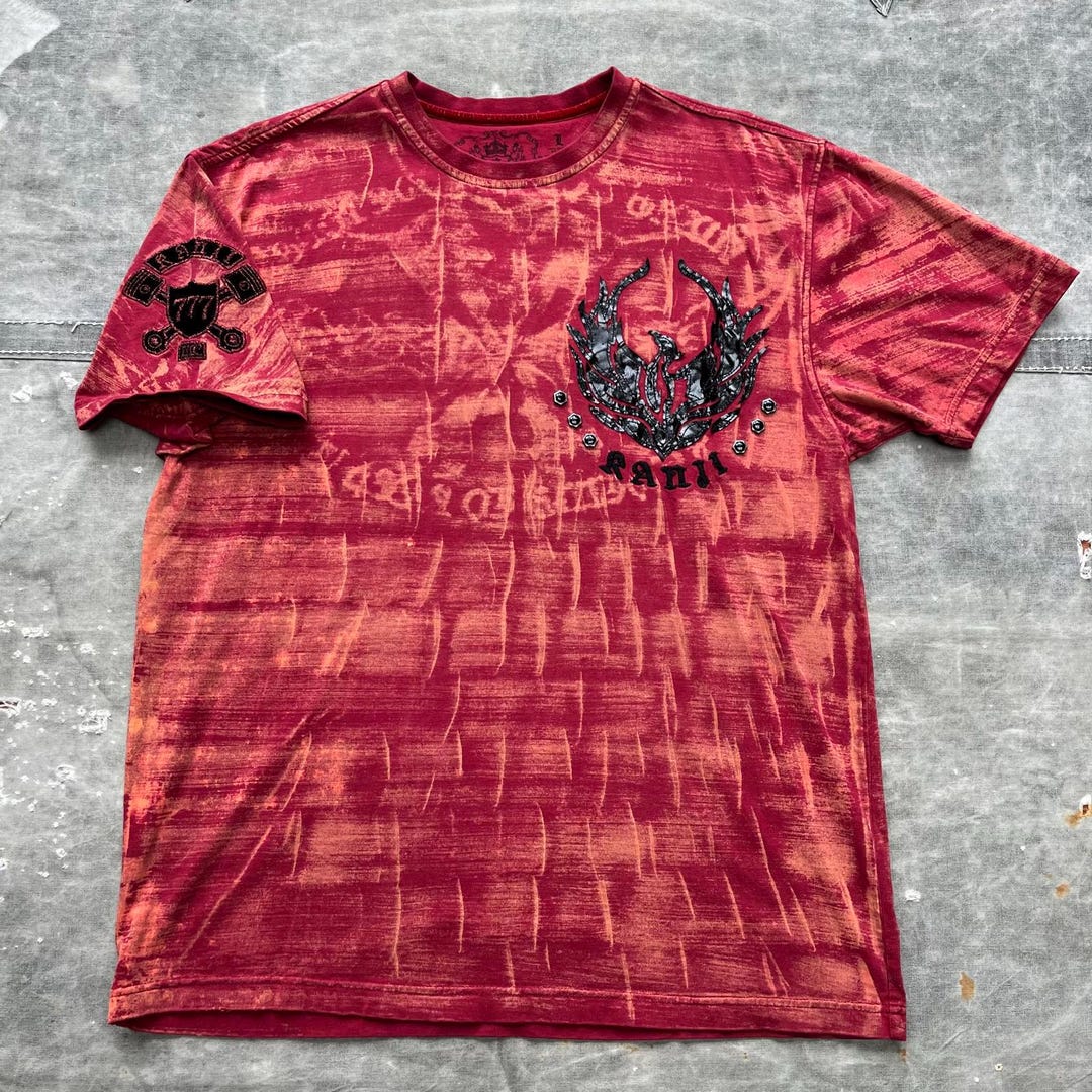 Vintage Y2K Embroidered Affliction Grunge Motorcycle Shirt - Etsy