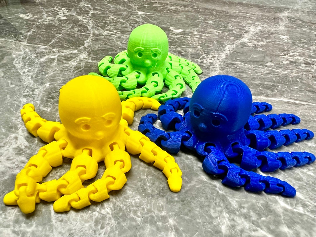 Cute Articulating Flexible Octopus Fidget Toy, Bulk Discount - 3d ...