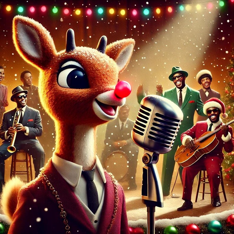 Rudolph Motown Christmas Art Print – Vintage Holiday Vibe - Etsy