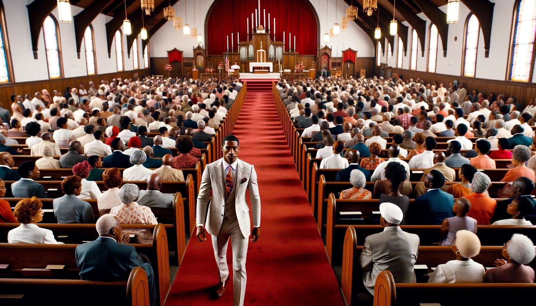 Elegant Preacher Walking Down Church Aisle Digital Print - Etsy