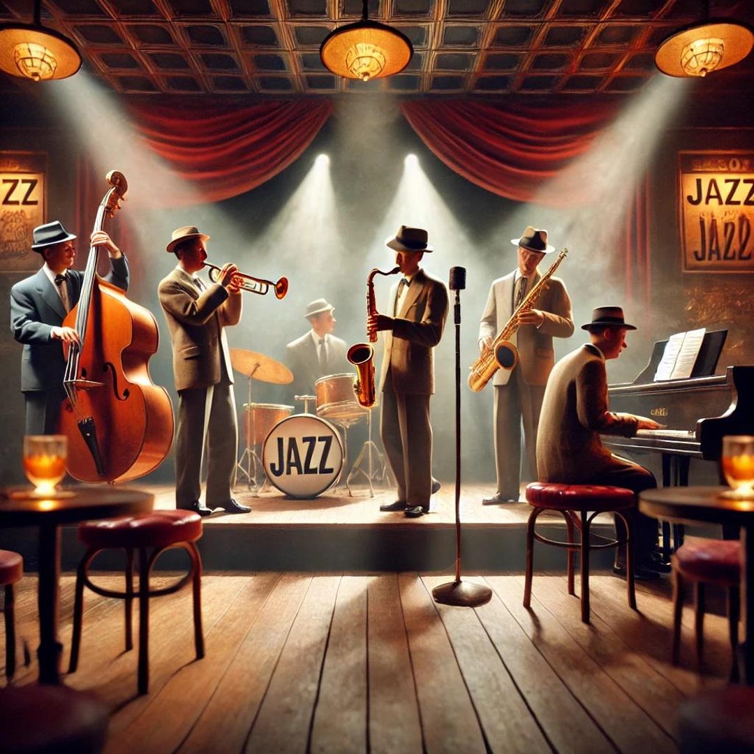 Classic Jazz Club Art Print – 1950s Bebop Jazz Performance - Etsy