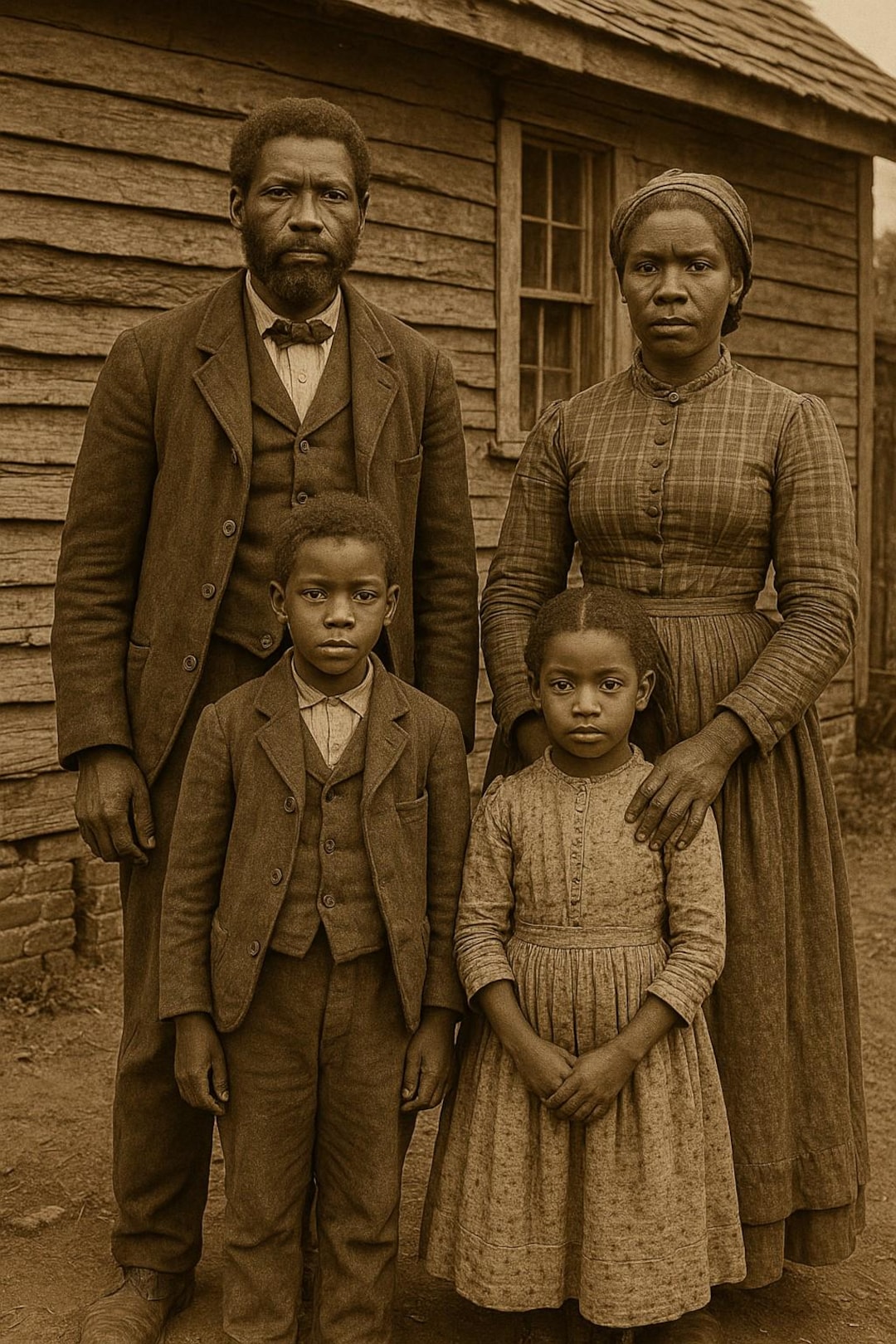 Reconstruction Era African American Family Portrait – Sepia Digital Art ...