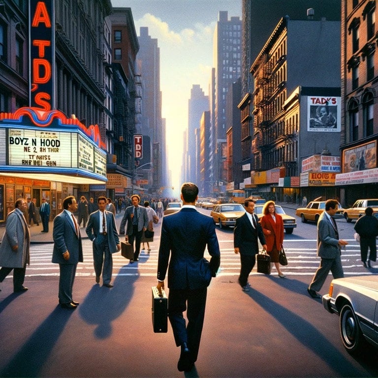 Vintage New York Street Scene Print, Cinematic 90s Urban Photography - Etsy