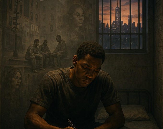 Urban Prison Cell Art Print – Writing Letters With NYC Skyline – Hip ...
