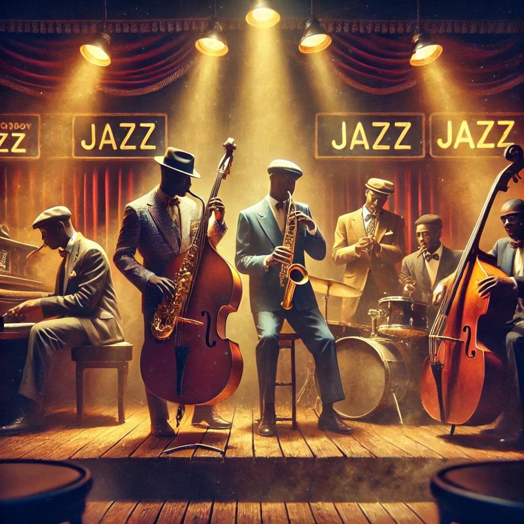 Vintage Jazz Club Art Print – African American Musicians of the 1950s ...