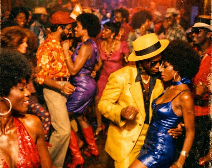 1970s Disco Dance Floor Wall Art | Vintage Black Nightlife | Retro ...