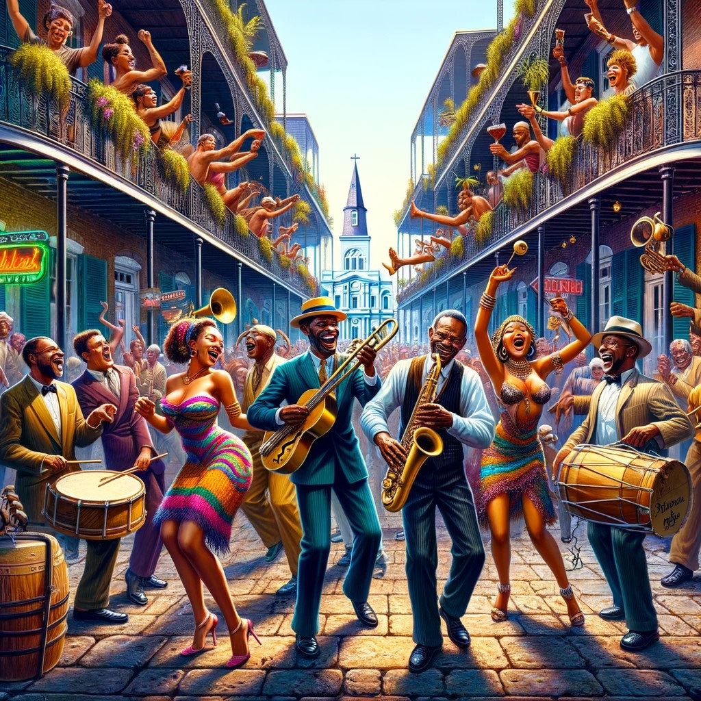 Lively New Orleans Street Jazz Dance - Festive Digital Art Print - Etsy