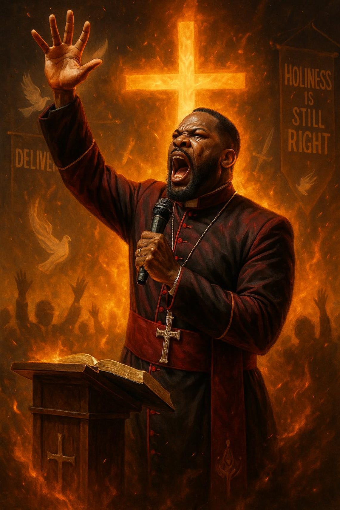 Fire in the Pulpit – Anointed Preacher in Full Power (digital Art ...