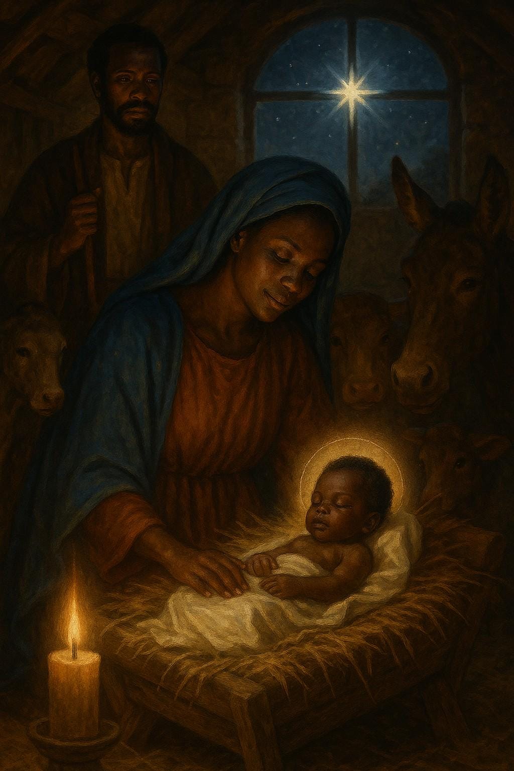 Black Nativity Holy Family Art Print – African Mary, Joseph & Baby ...