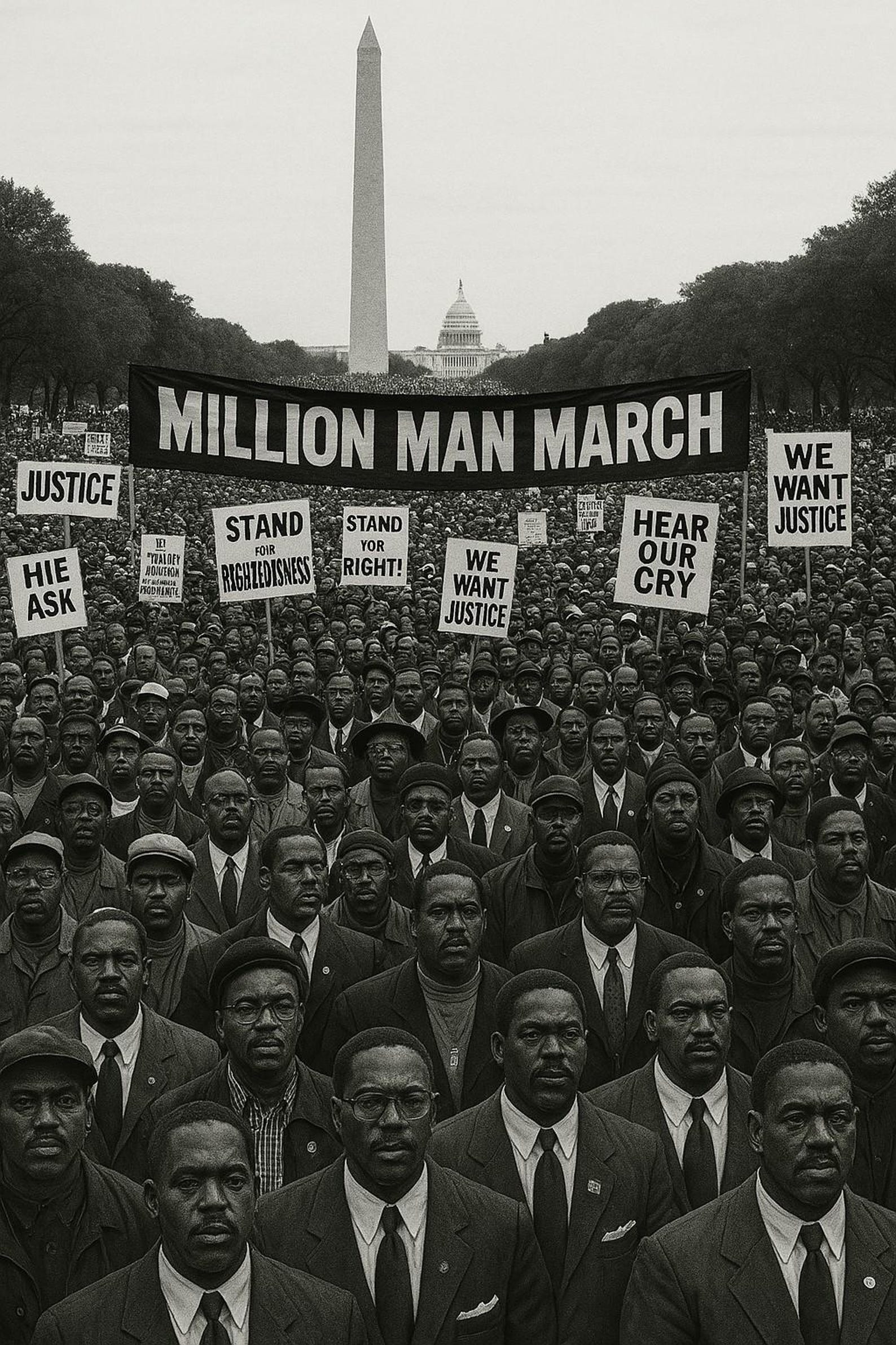 Million Man March Inspired Digital Art Print – Powerful Civil Rights ...