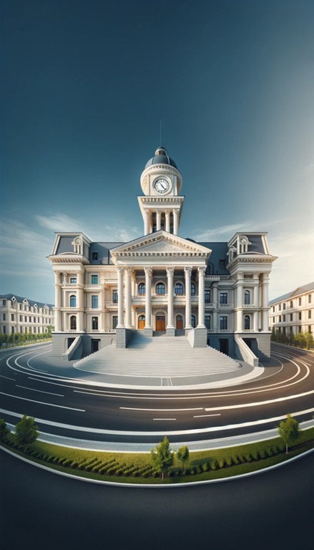 Grand Courthouse Facade Canvas Print, Neoclassical Architecture Wall ...