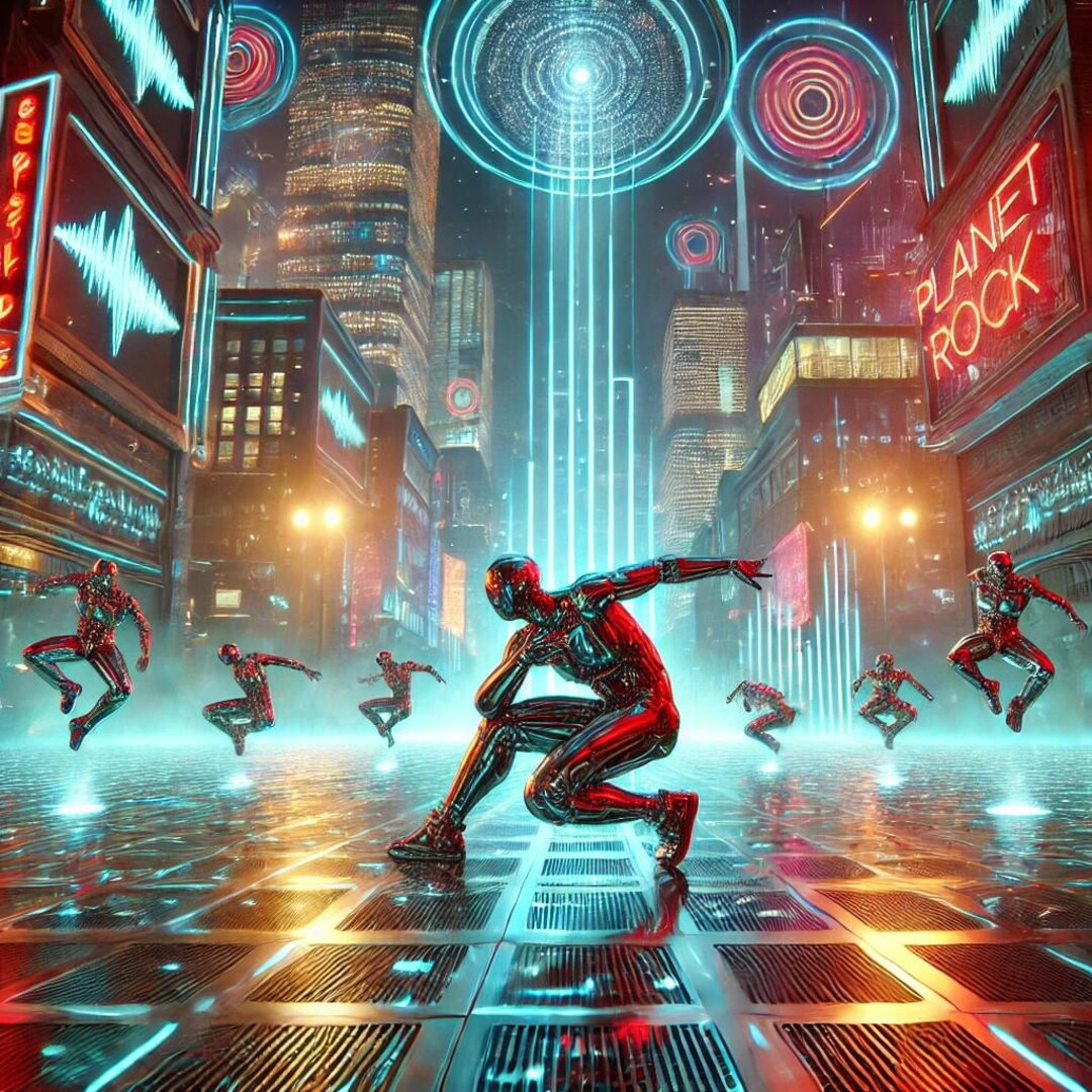 Retro-futuristic Cityscape Wall Art – "planet Rock" Inspired Neon ...