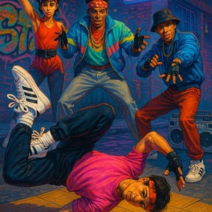 80’s Breakdance Street Art Print – Retro Hip Hop Breakin’ Inspired Wall ...