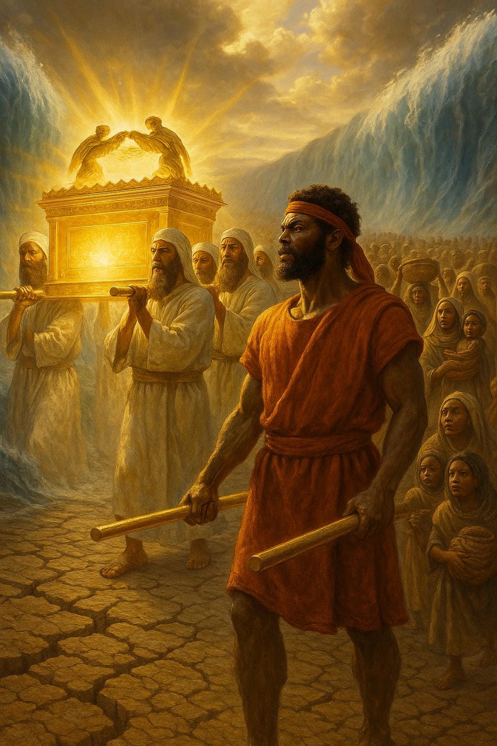 Joshua Crossing the Jordan | African Biblical Art | Ark of the Covenant ...