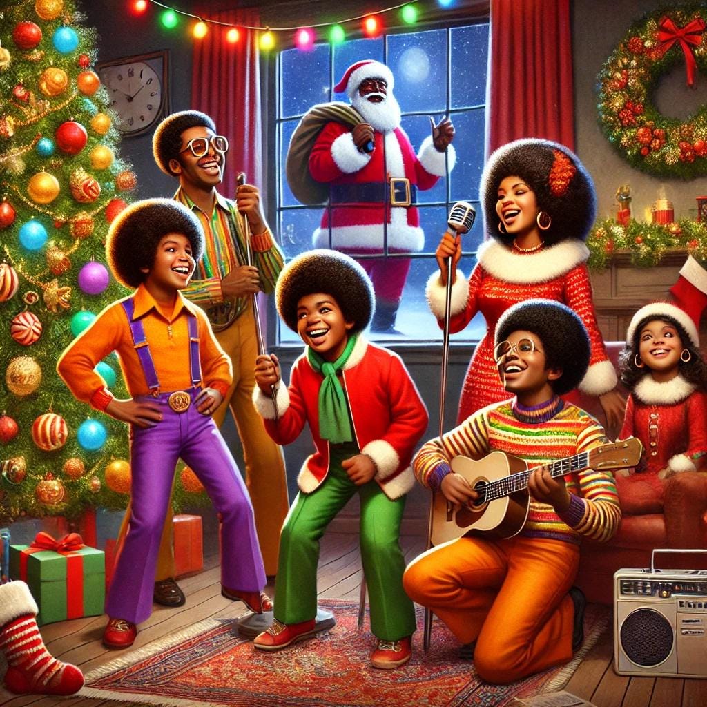 Retro Christmas Celebration Digital Art Print – Festive Family and ...