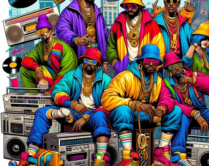 Hip Hop Renaissance - Vibrant 80's & 90's Fashion Inspired Digital Art ...