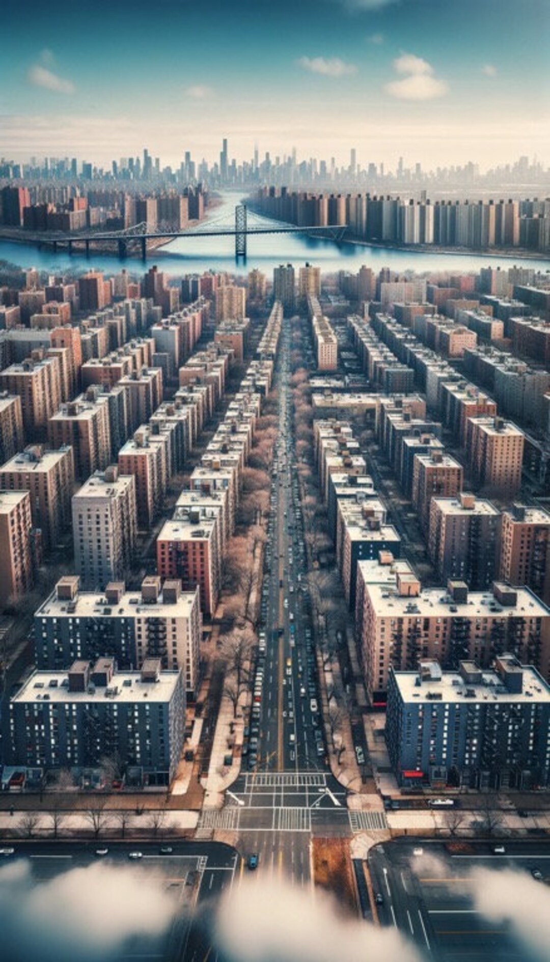 Urban Aerial Perspective Canvas Print, City Avenue Amidst Apartment ...