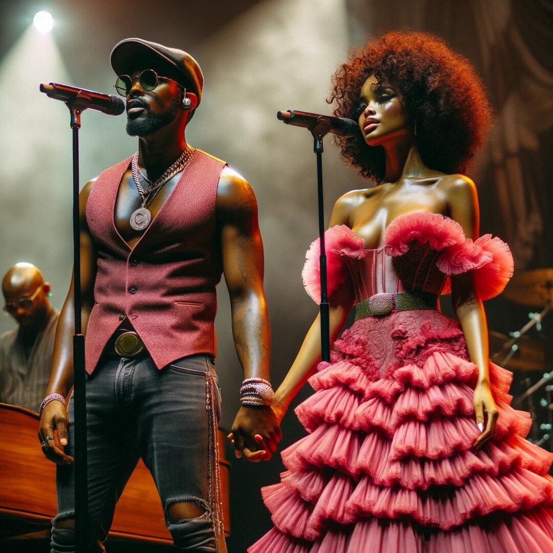 Stylish Musical Duo Art Print - Fusion of Elegance and Edge - Etsy