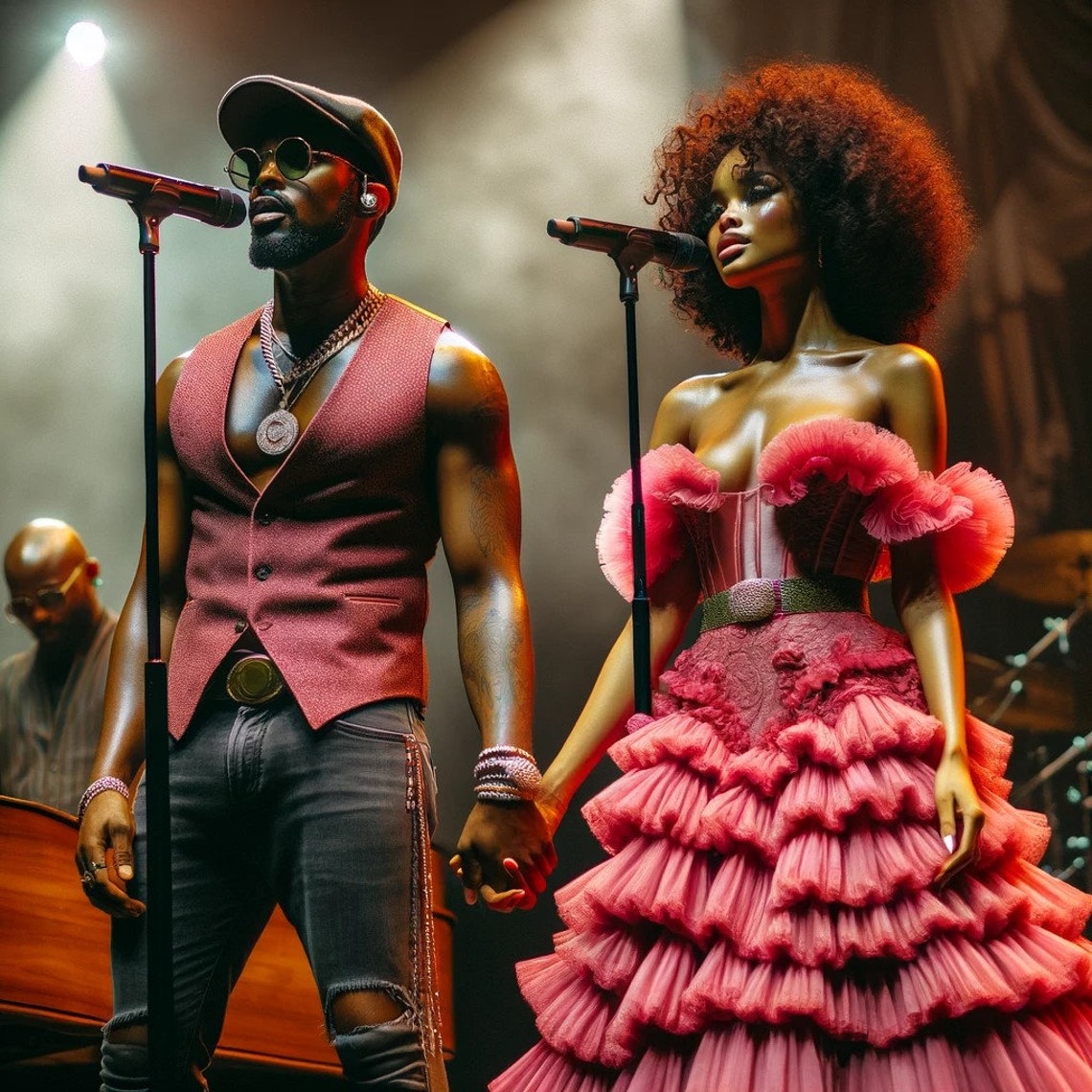 Stylish Musical Duo Art Print - Fusion of Elegance and Edge - Etsy