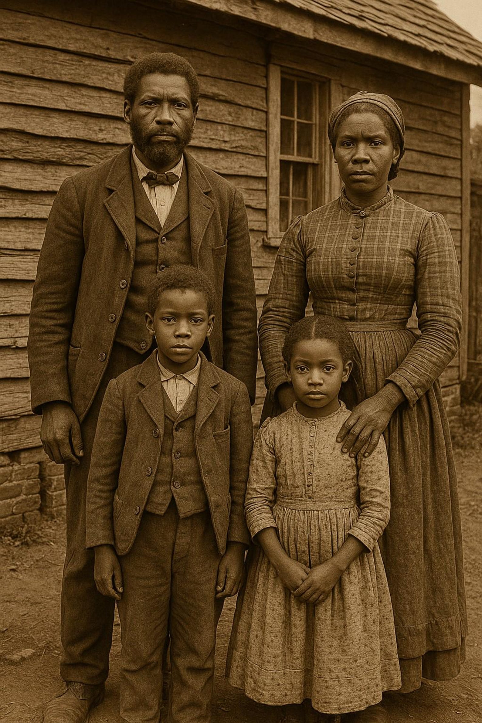 Reconstruction Era African American Family Portrait – Sepia Digital Art ...