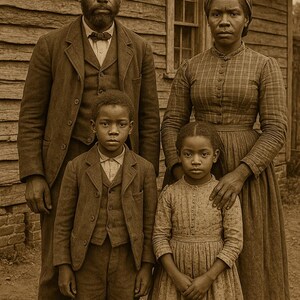 Reconstruction Era African American Family Portrait – Sepia Digital Art ...