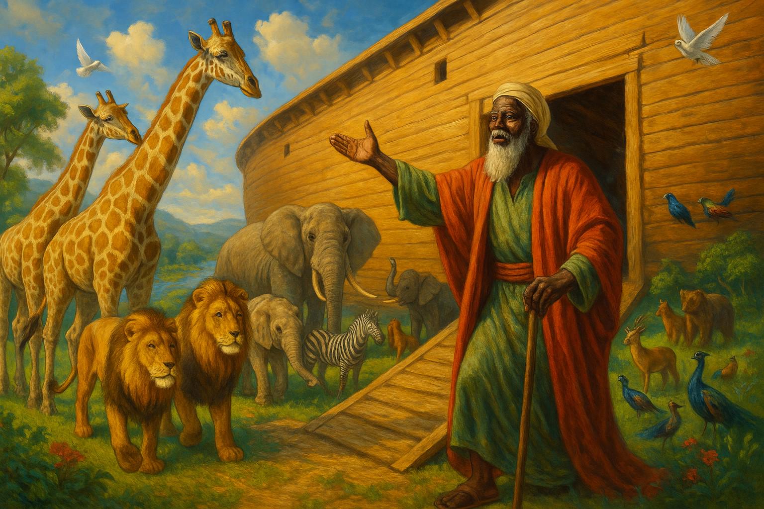 African Noah’s Ark Painting | Lively Biblical Scene | Black Faith Art ...