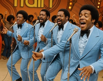 Soul Train Legends – Iconic 1970s Soul Music Art Print, Powder Blue ...