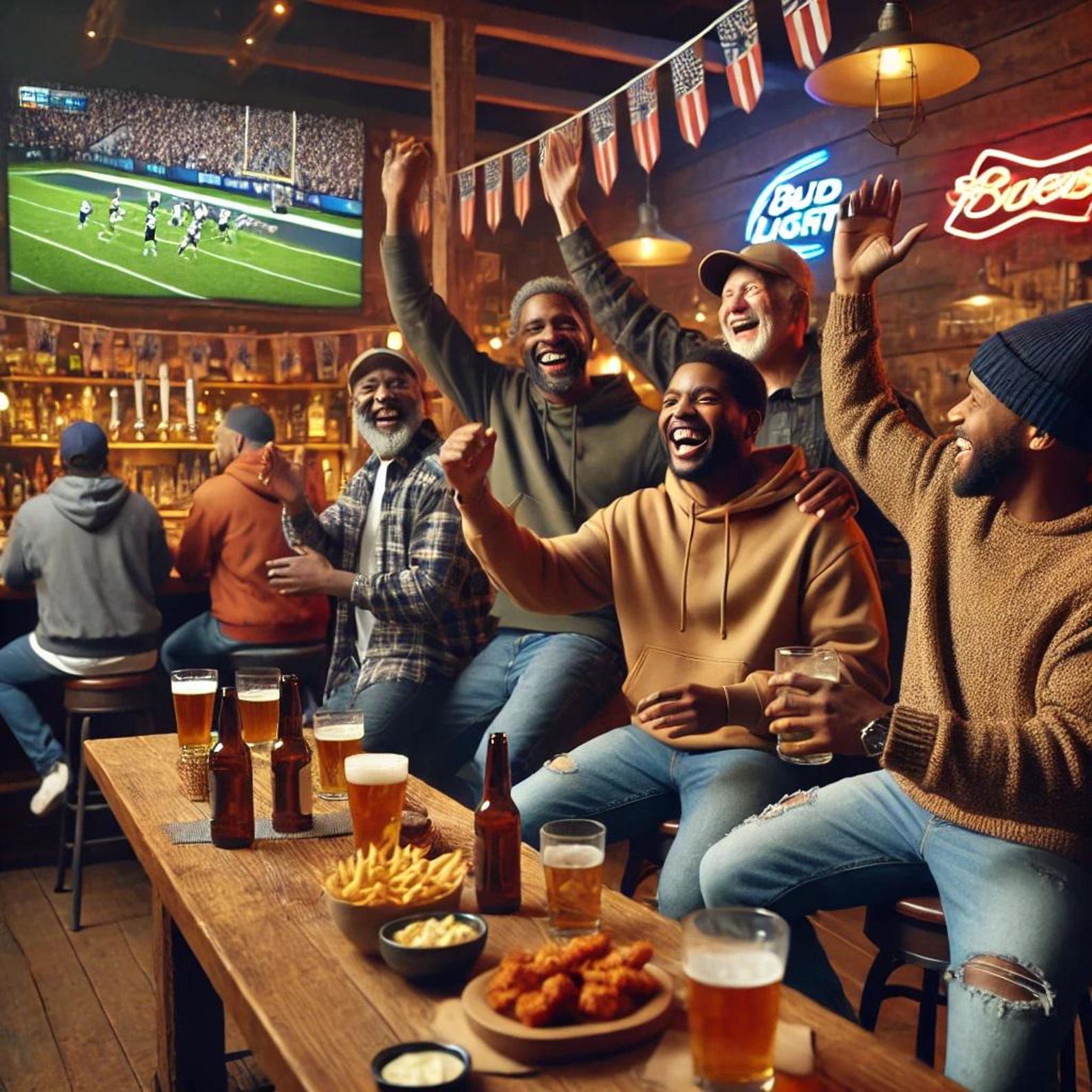Game Day Celebration Digital Art Print – Sports Bar Cheers and Laughter ...