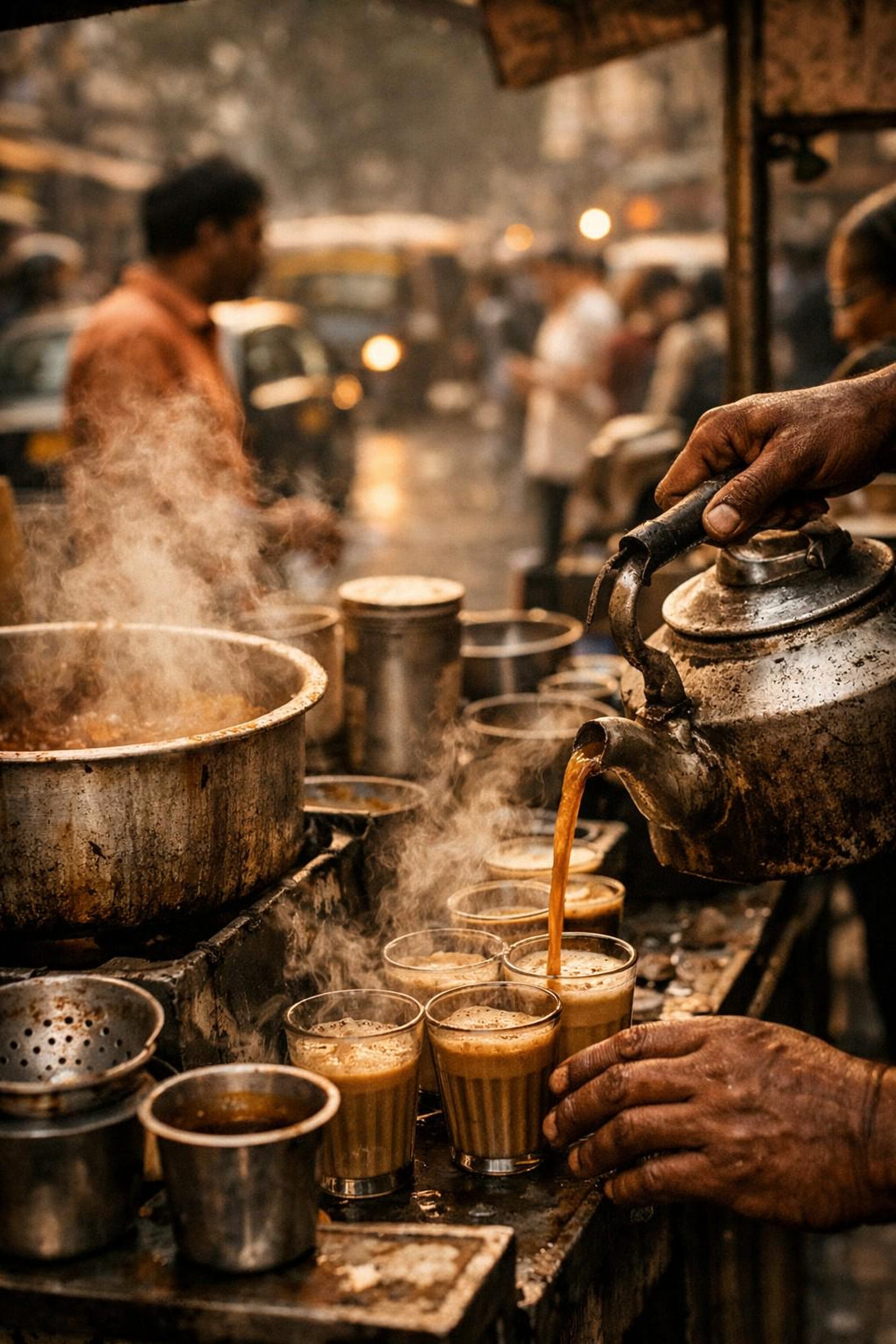 Indian Street Chai Photography Art Print | Traditional Tea Vendor Scene ...