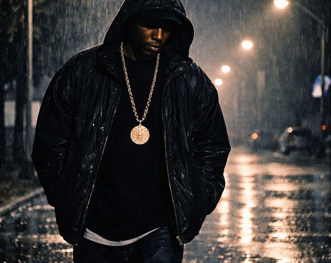 90s Hip Hop Rainy Night Wall Art | Gritty Urban Street Aesthetic ...