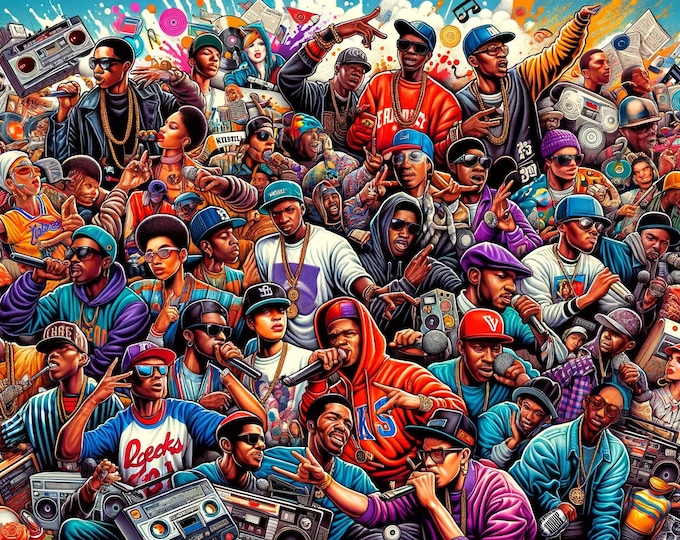 Hip-hop Legends Collage Art Print - Iconic Rap Stars Montage - Etsy