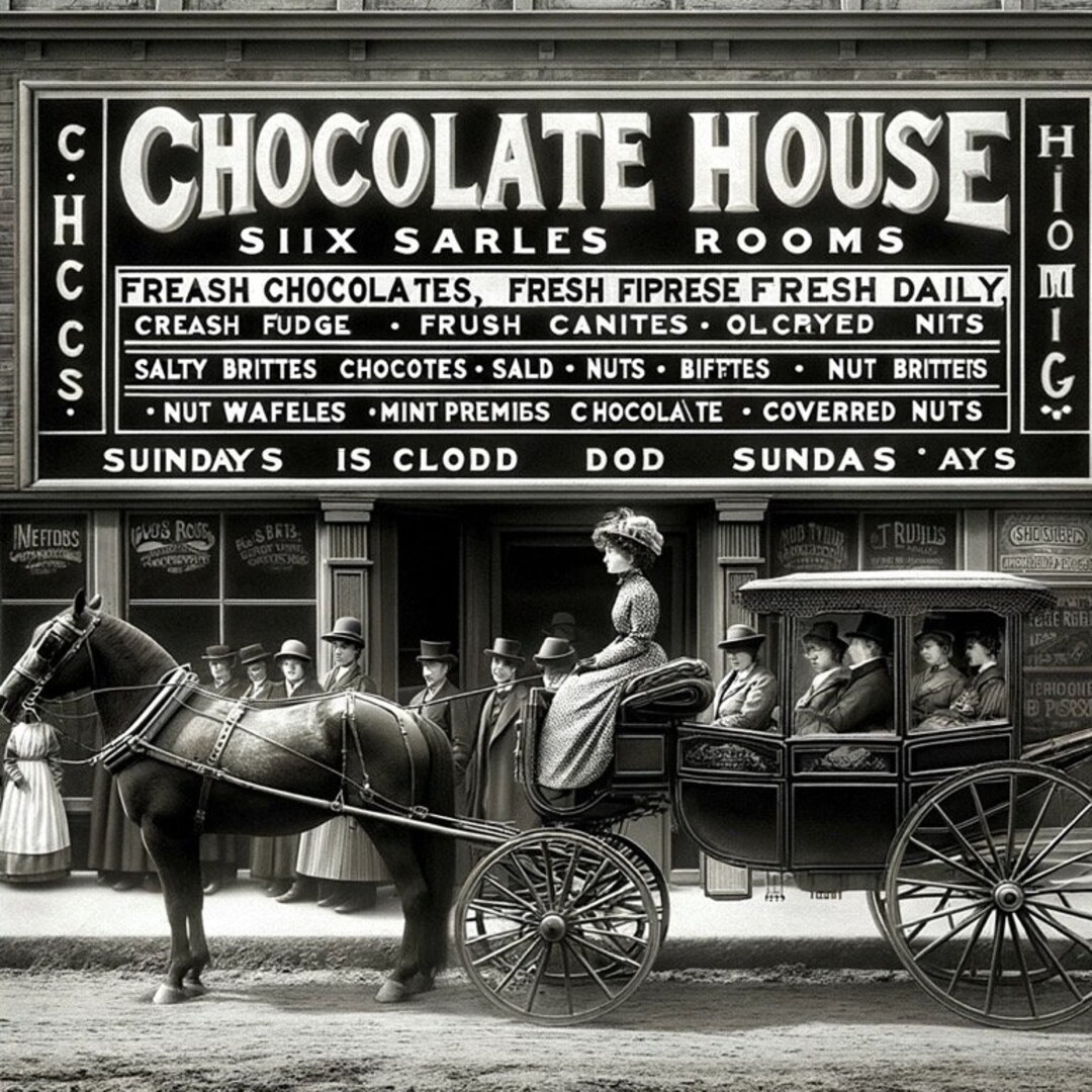 Classic Confectionery Storefront Canvas Print, Historical Chocolate ...