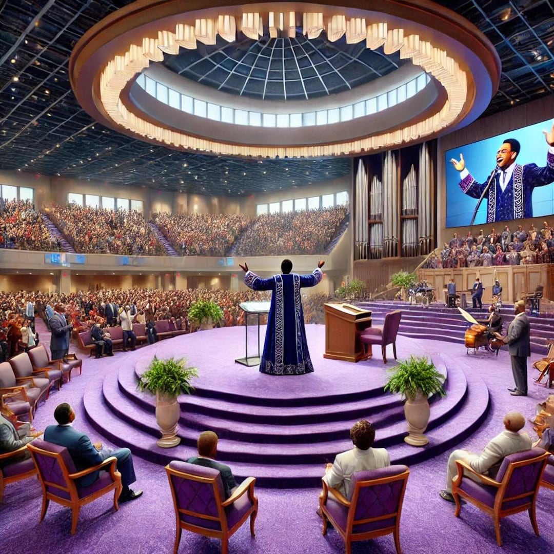 Dynamic African American Church Service Art Print - Contemporary ...