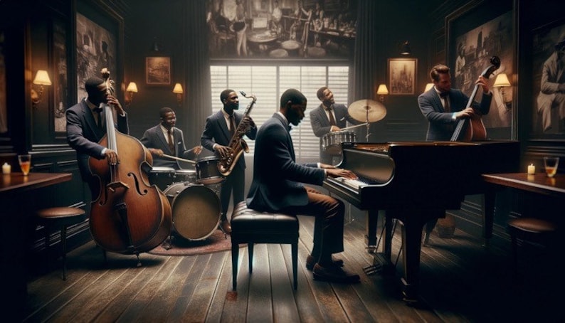 Digital Download Jazz Band Photo - Retro-inspired Music Ensemble Image ...