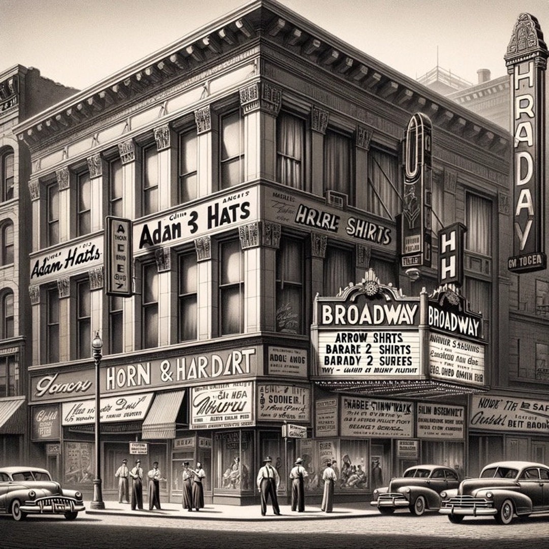 Vintage Urban Streetscape - Digital Black and White Print - Etsy