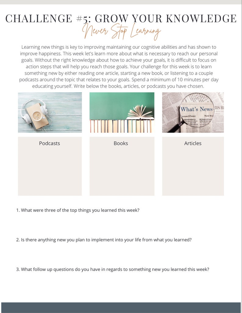 8 Week Accountability Challenge-self Guided - Etsy