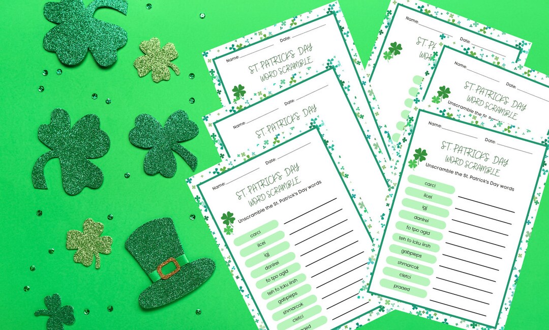 St Patrick's Day Word Scramble Worksheet, St. Patrick's Day Unscramble ...